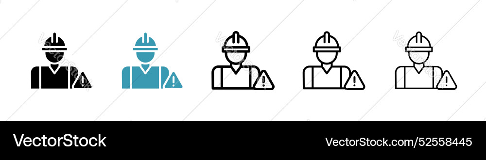 Construction risk icon set on white background Vector Image