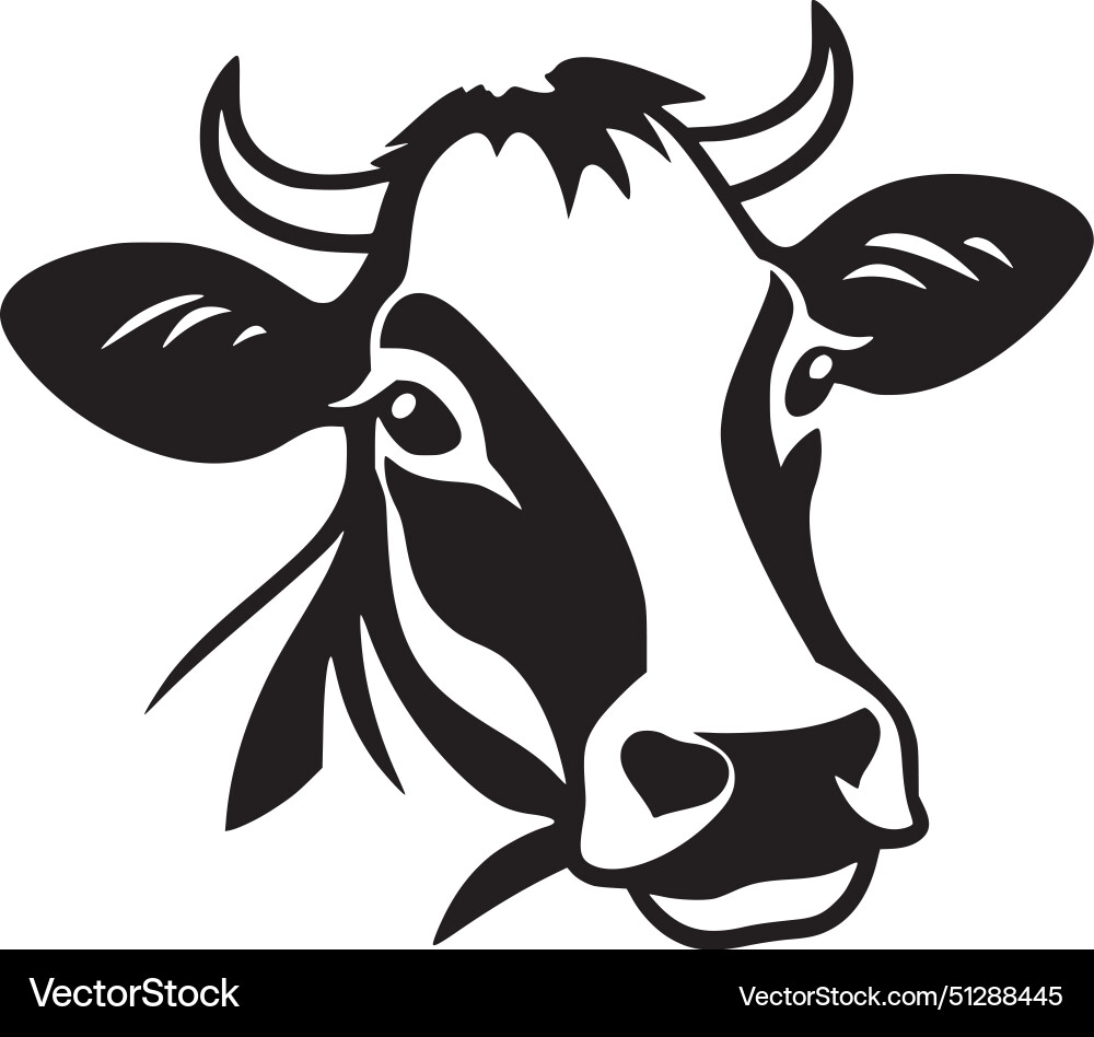 Cow - black and white Royalty Free Vector Image