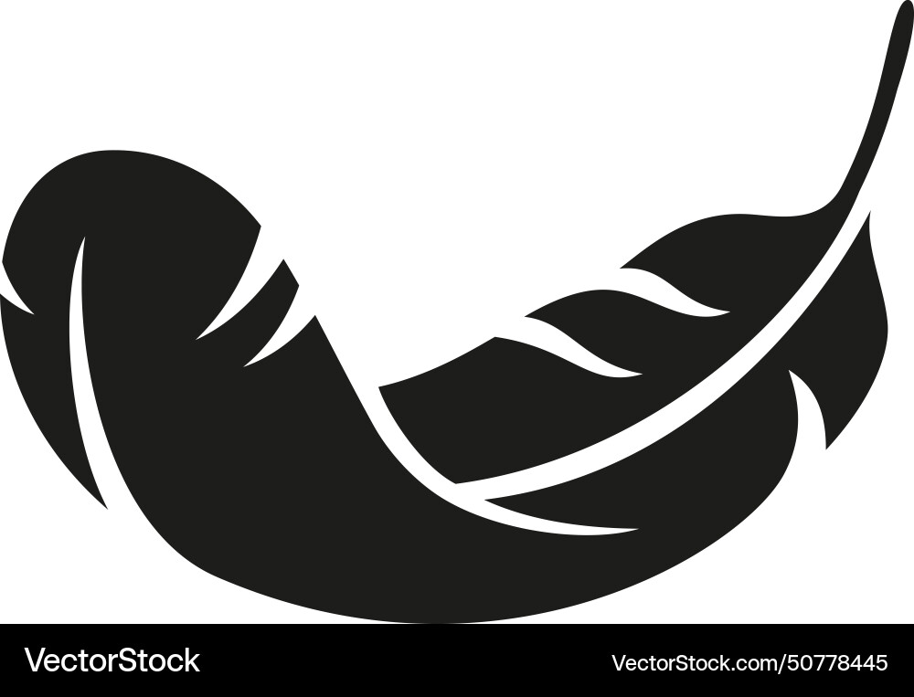 Falling light feather black icon bird plumage Vector Image