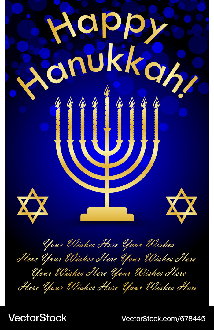 Hanukkah wish card Royalty Free Vector Image - VectorStock