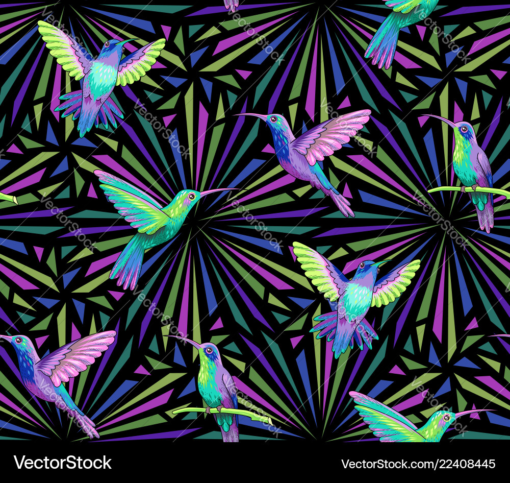Hummingbirds pattern Royalty Free Vector Image