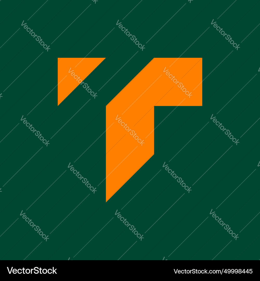 Initial letter t geometric shape logo Royalty Free Vector