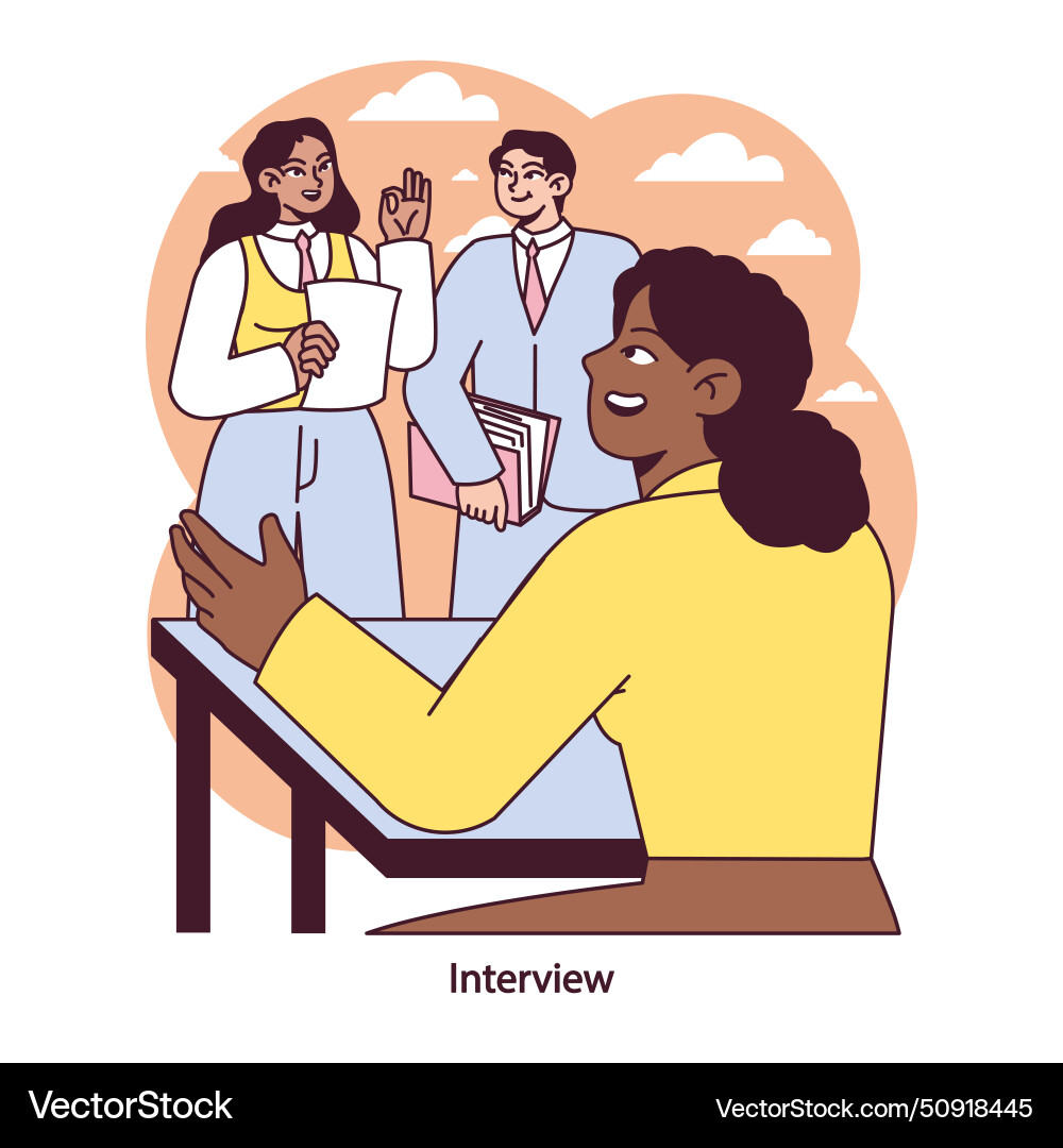 Interview preparation scene Royalty Free Vector Image
