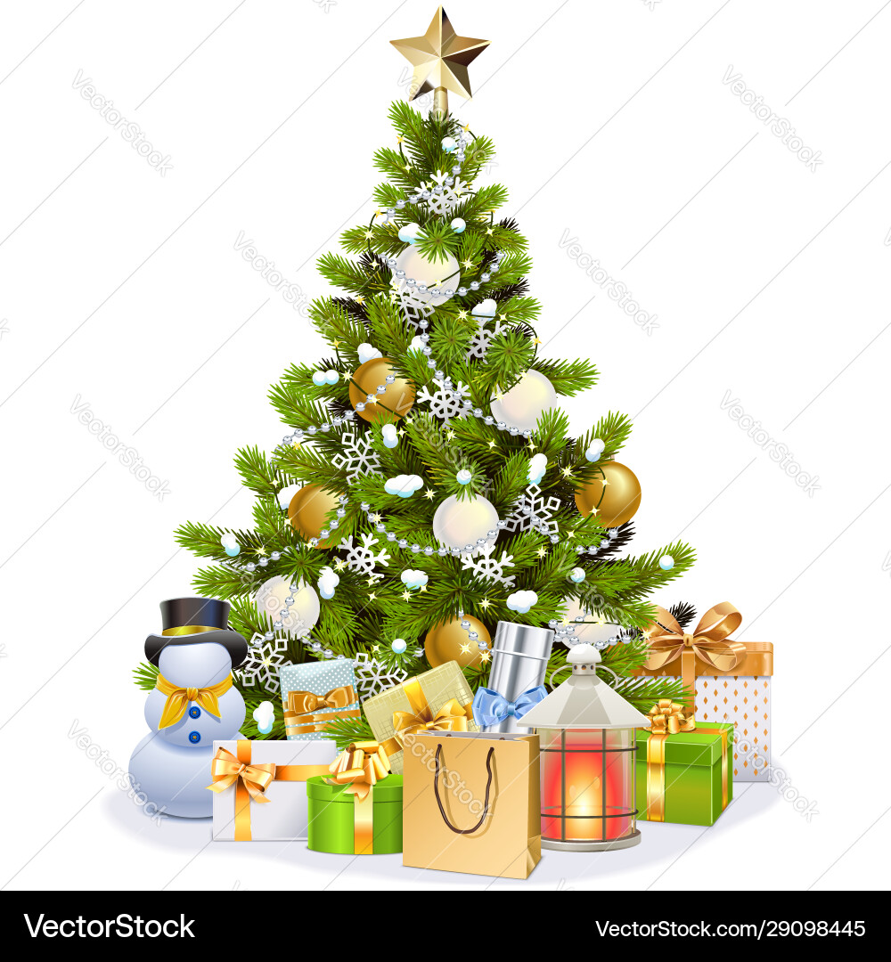 Snowy christmas tree Royalty Free Vector Image