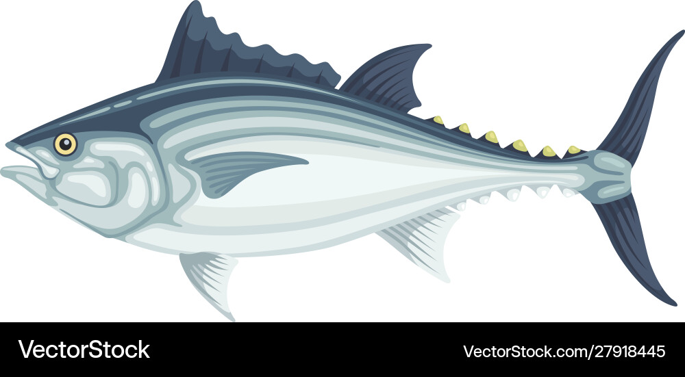 Tuna fresh large fish seafood cuisine icon Vector Image