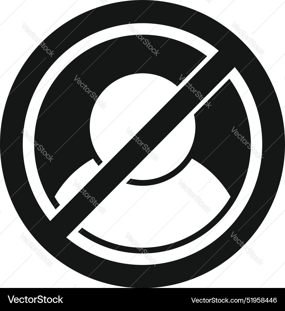 Black and white no people allowed symbol icon Vector Image