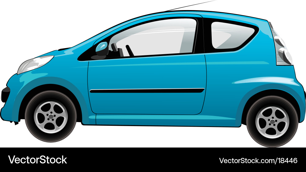 Blue Compact Car Royalty Free Vector Image - VectorStock