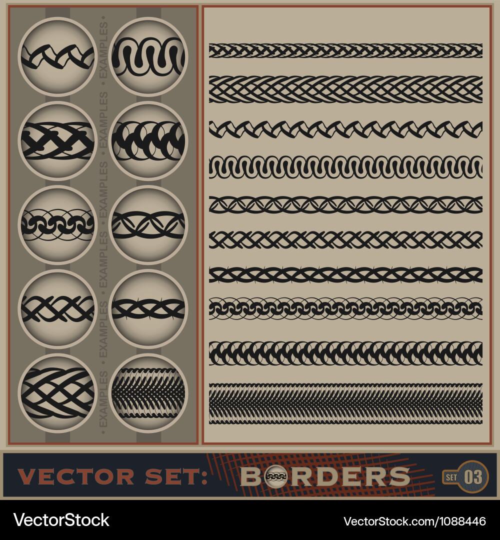 Boarder set Royalty Free Vector Image - VectorStock