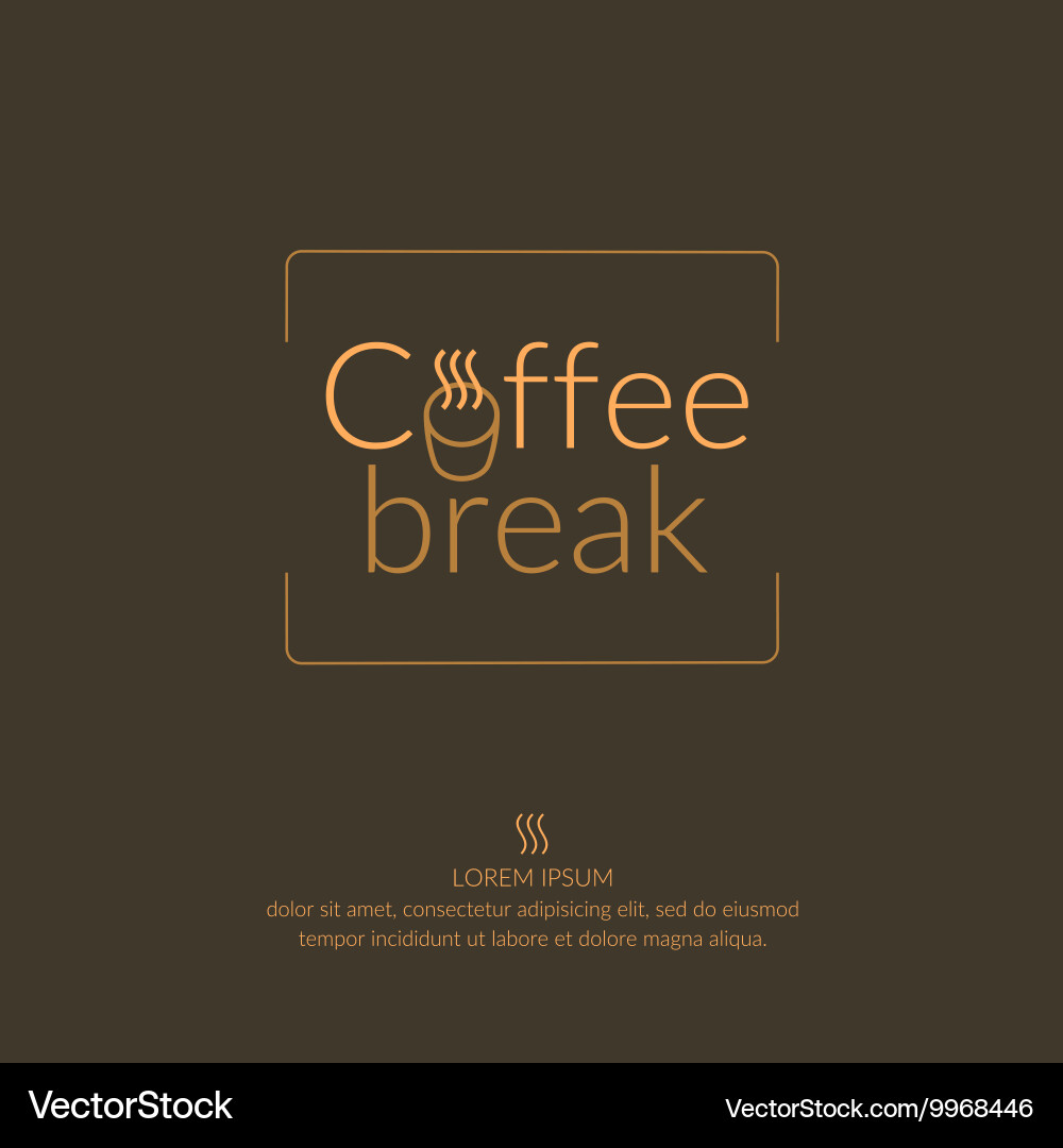 Coffee break logo Royalty Free Vector Image - VectorStock