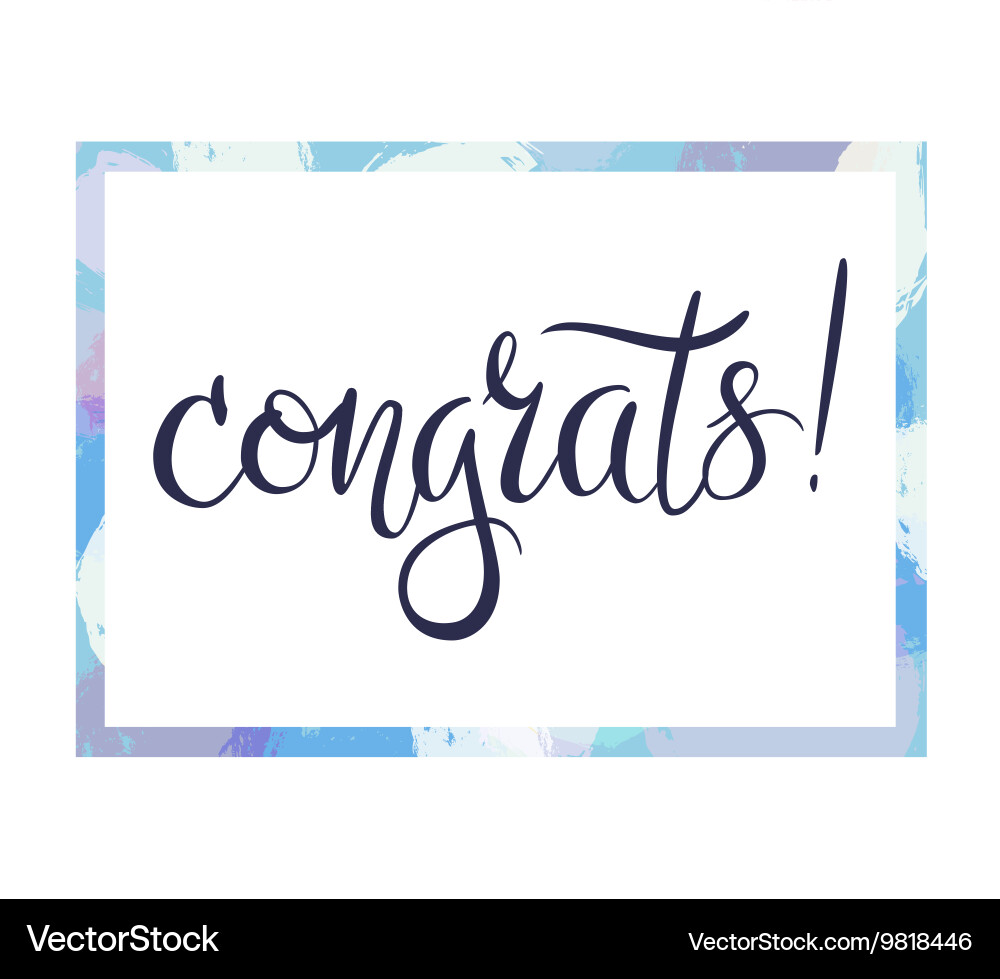 Congrats phrase in the frame Royalty Free Vector Image