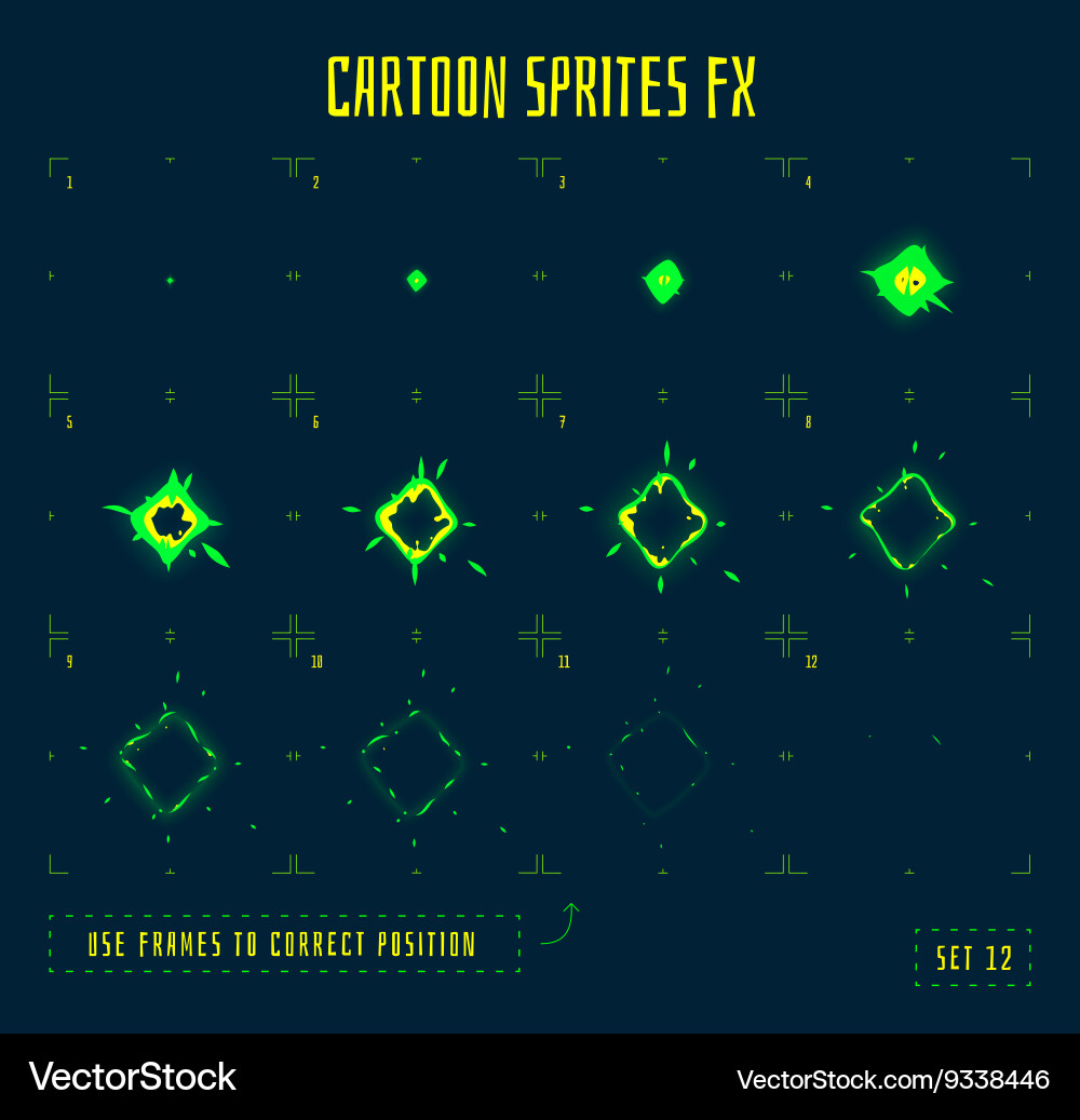 Energie Explosion Sprites - Animation Frames Vektorbild