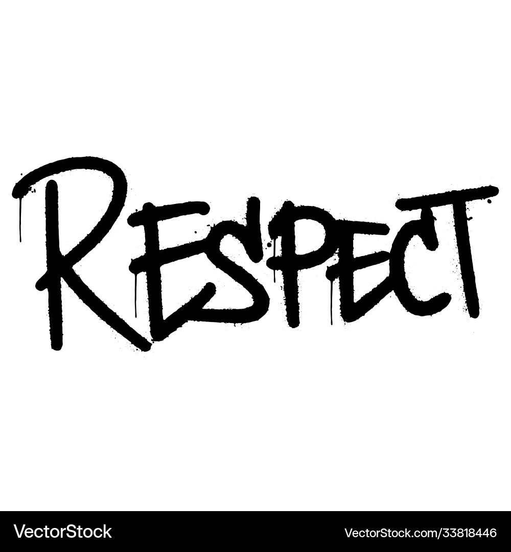 Graffiti respect word sprayed isolated on white Vector Image