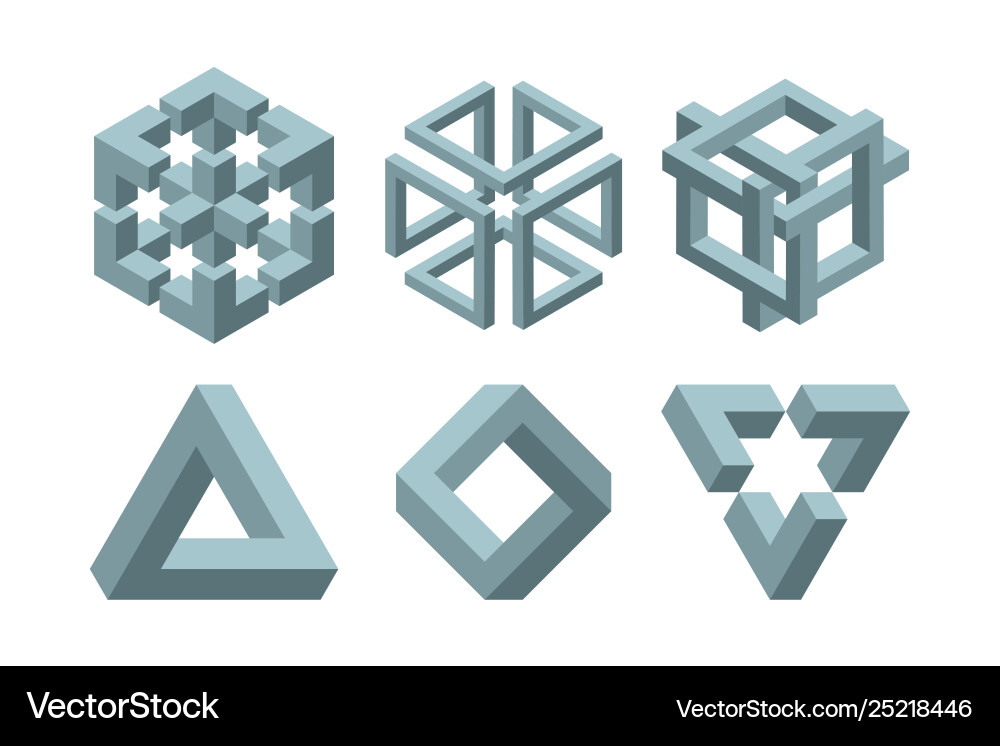 Graphic impossible shapes circle square Royalty Free Vector