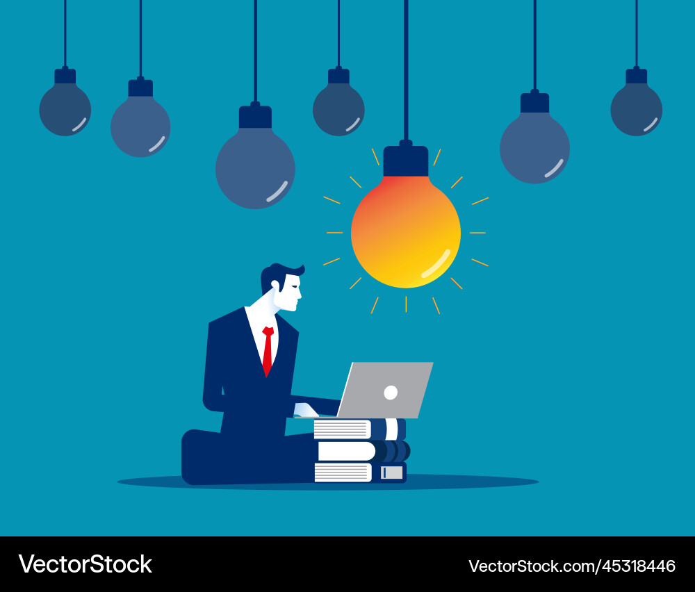 Person working and finding idea develop project Vector Image