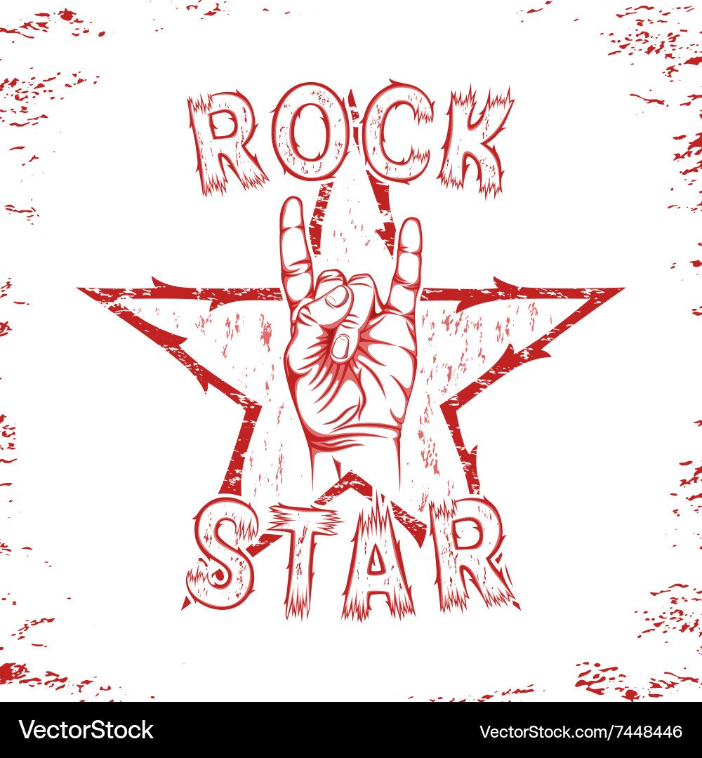 Rock Star Print - T-Shirt Graphic Royalty Free Vector Image