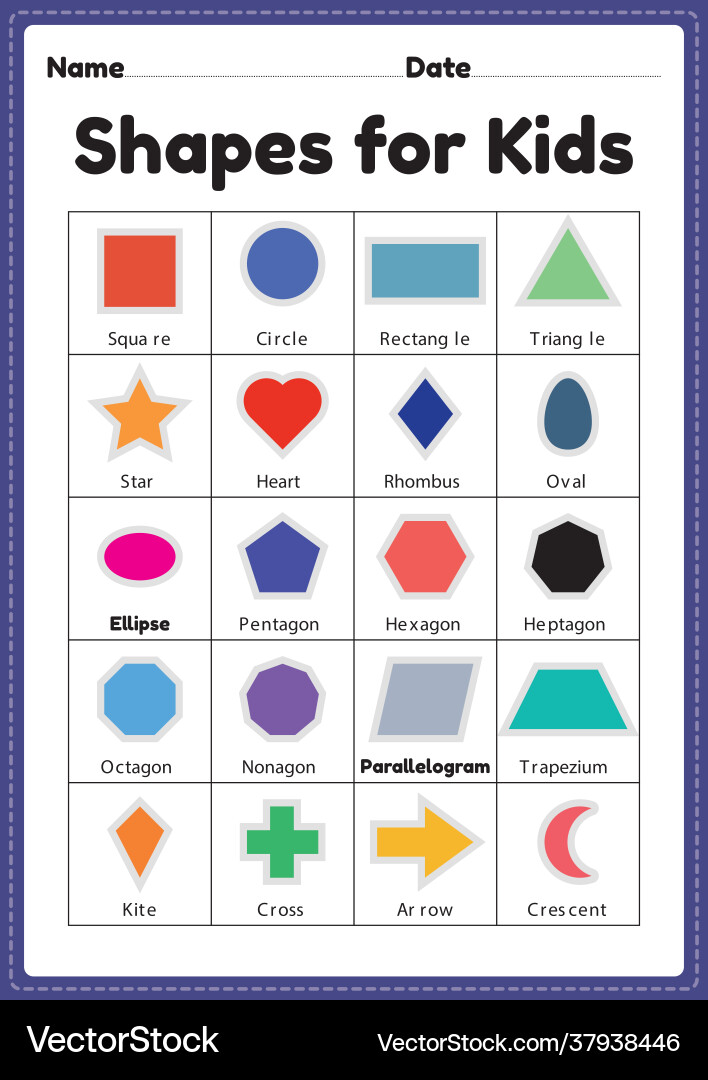 Shapes for children preschool Royalty Free Vector Image
