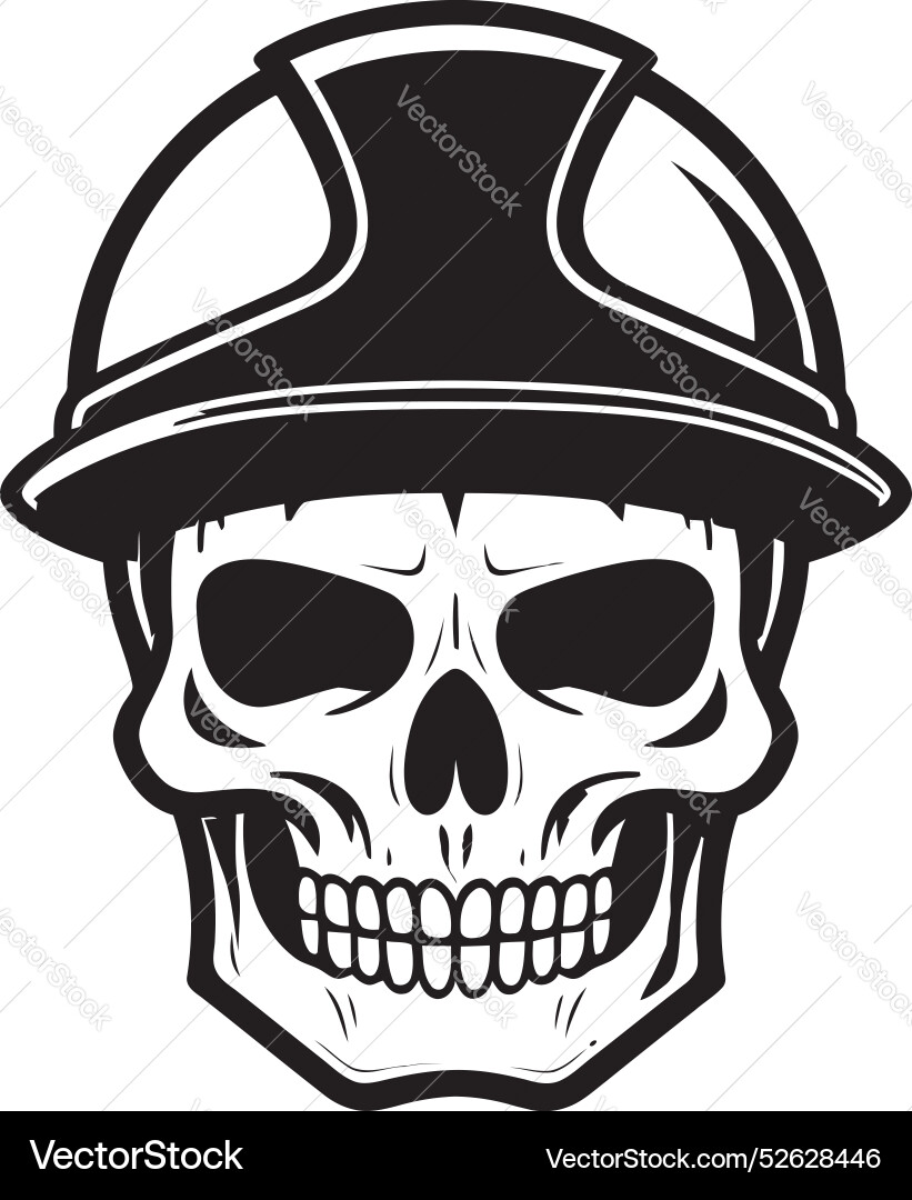 Skull safety iconic in construction helmet Vector Image