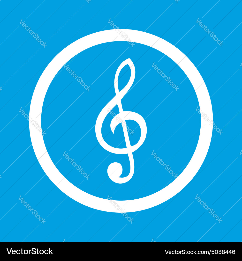 Treble clef sign icon Royalty Free Vector Image