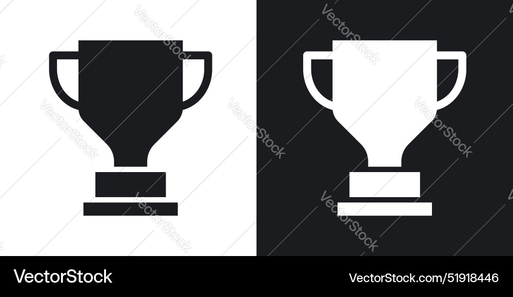 Trophy icon set in solid black and white color Vector Image