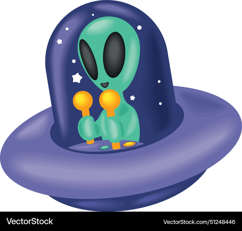 Ufo and alien cartoon Royalty Free Vector Image