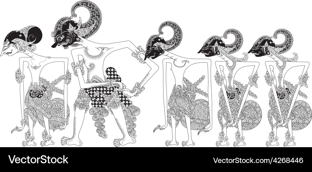 Wayang Kulit Pandawa Royalty Free Vector Image