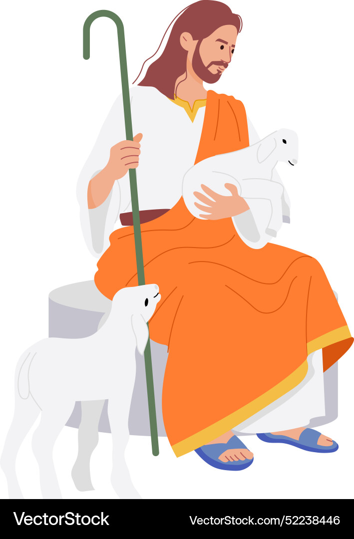 Webjesus sheep in flat style Royalty Free Vector Image