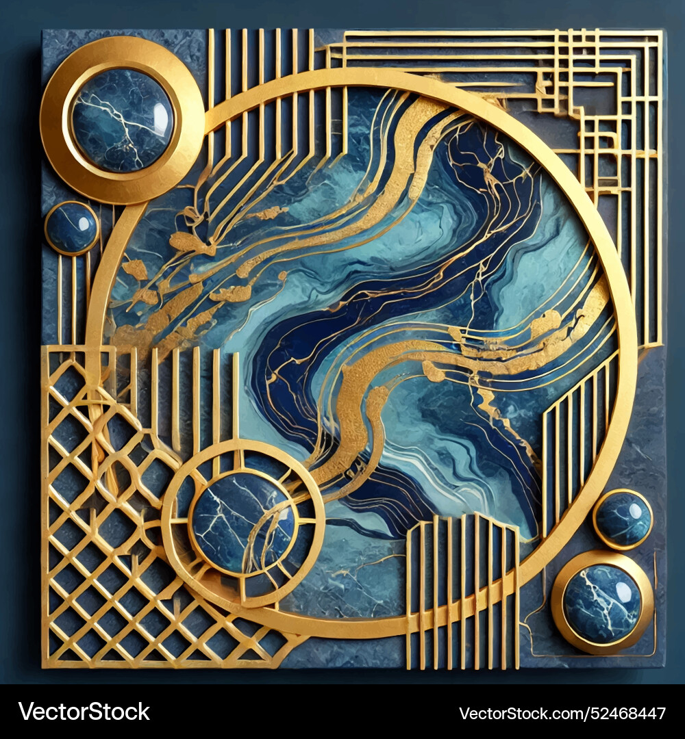 3d luxury acrylic fluid flowing lines art deco Vector Image