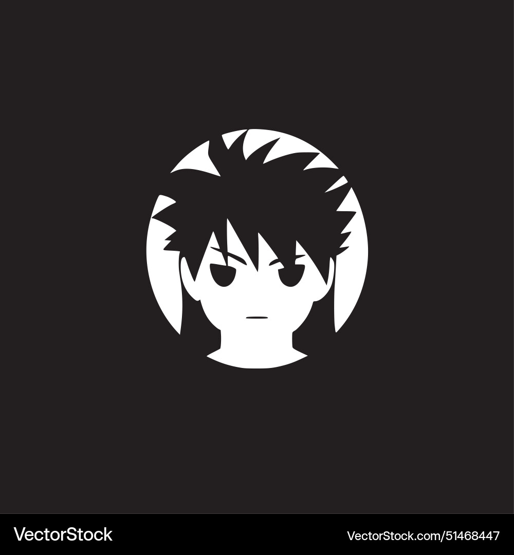 Anime - minimalist and flat logo Royalty Free Vector Image