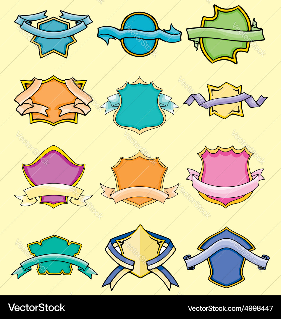 Cartoon comical badges Royalty Free Vector Image