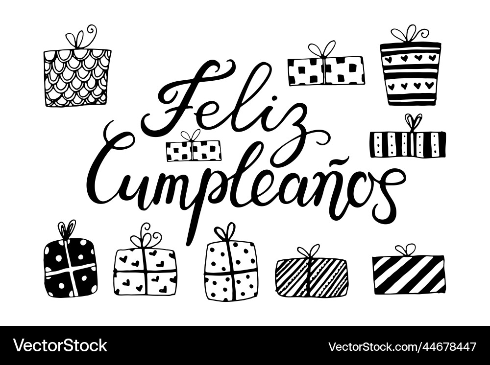 Feliz cumpleanos happy birthday in spanish Vector Image