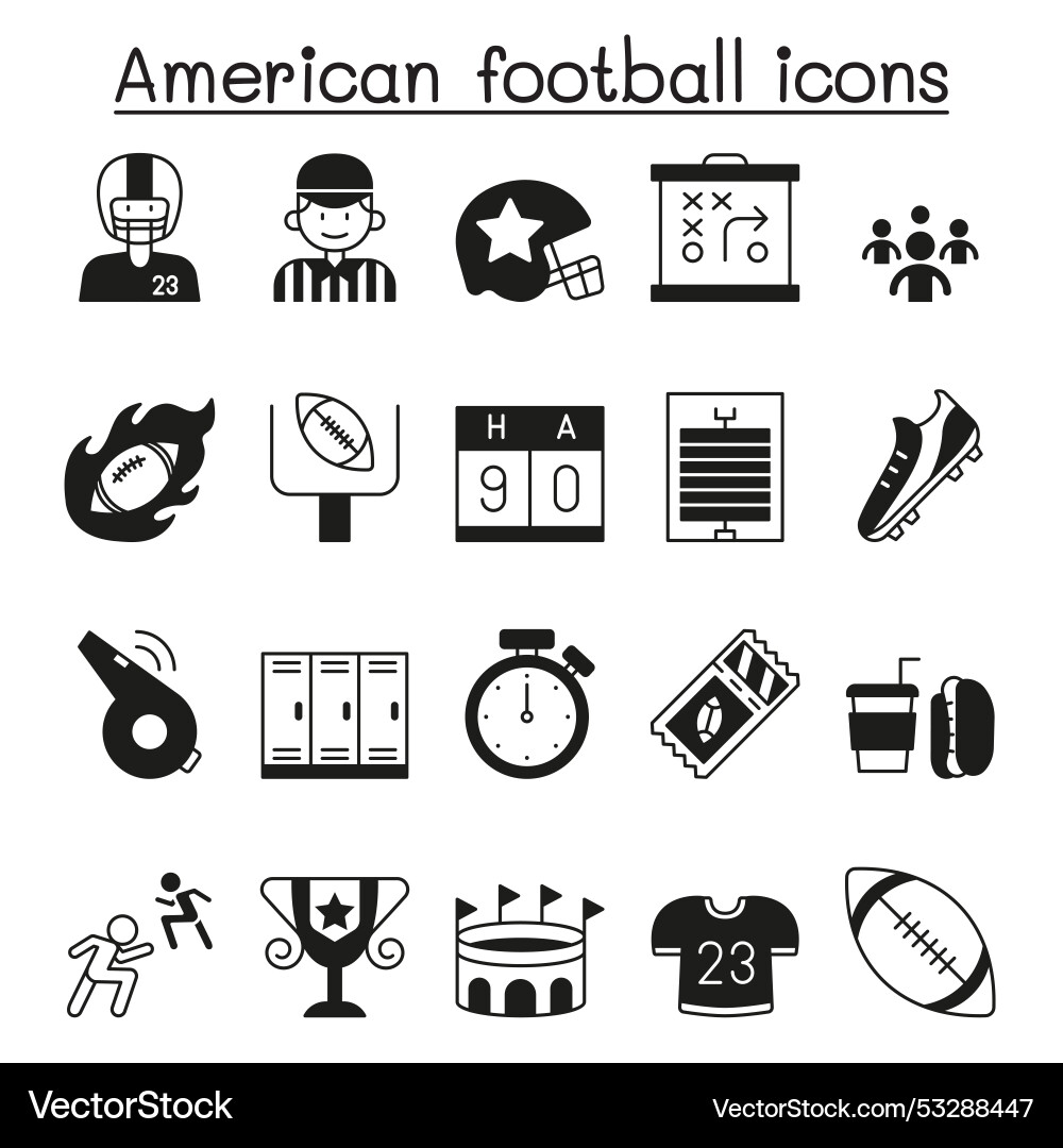 Football icon set graphic design Royalty Free Vector Image