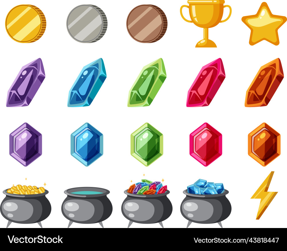 Game element template design set Royalty Free Vector Image