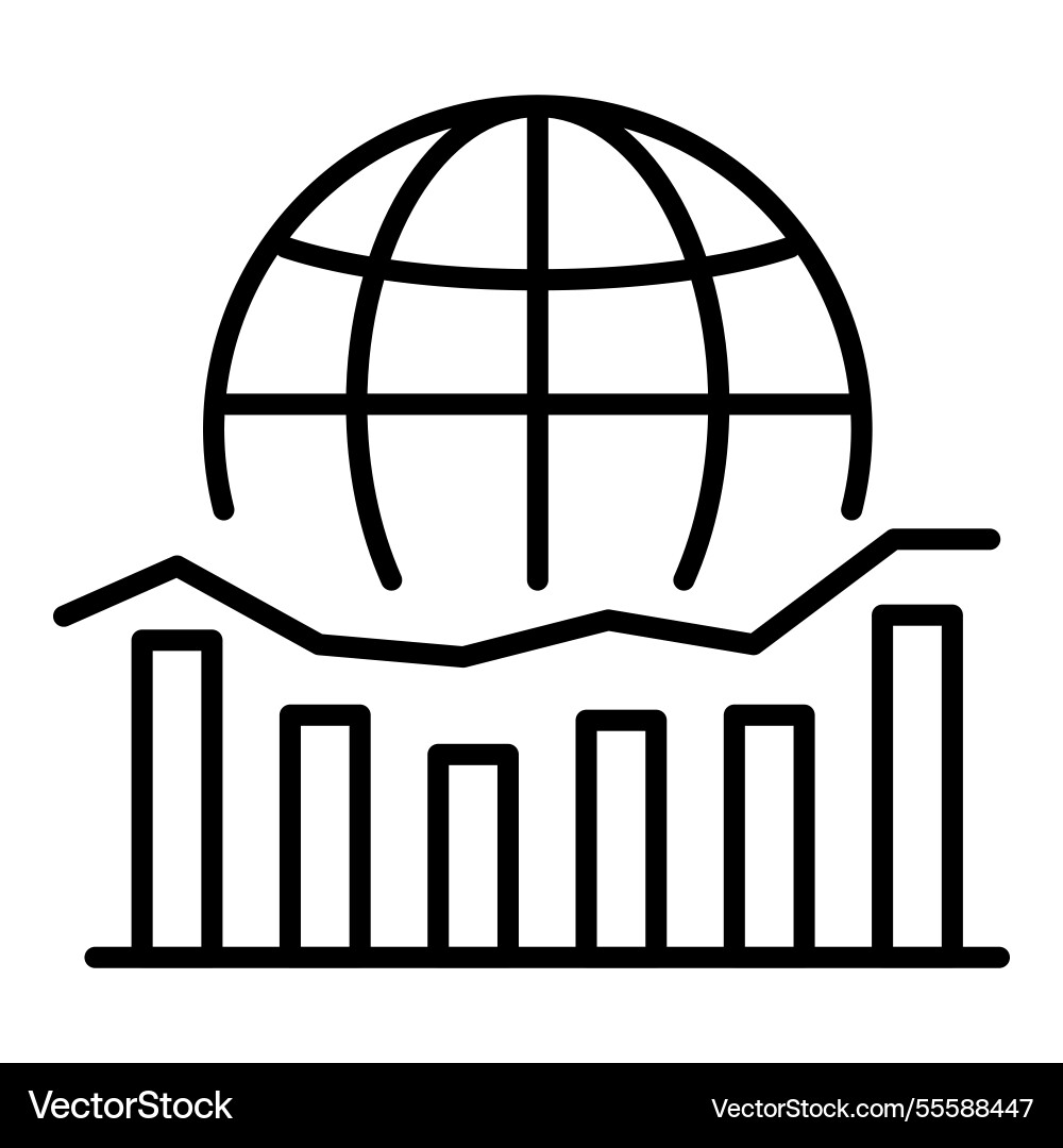 Global finance line icon Royalty Free Vector Image