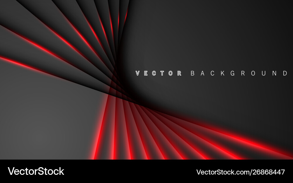Red light line shadow dark grey luxury background Vector Image