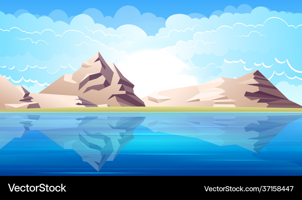 Sea landscape background design Royalty Free Vector Image