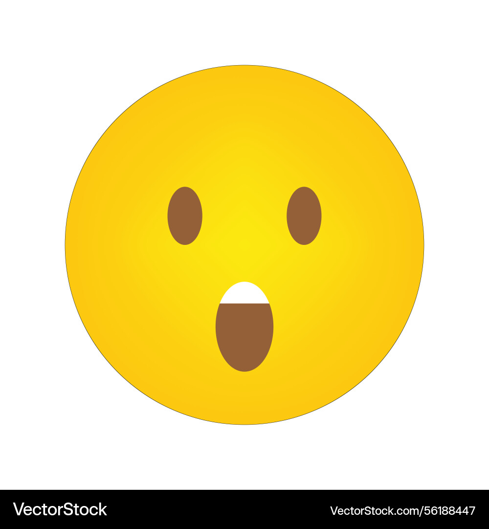 Surprised emoji face yellow shocked expression Vector Image