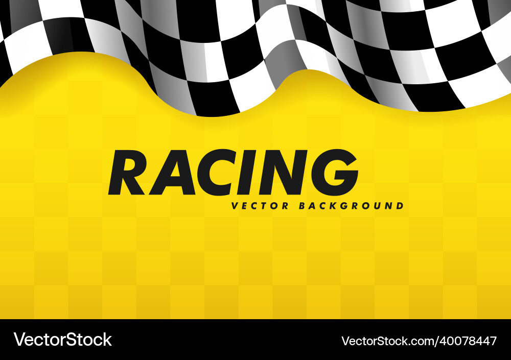 Yellow Checkered Flag Background Royalty Free Vector Image