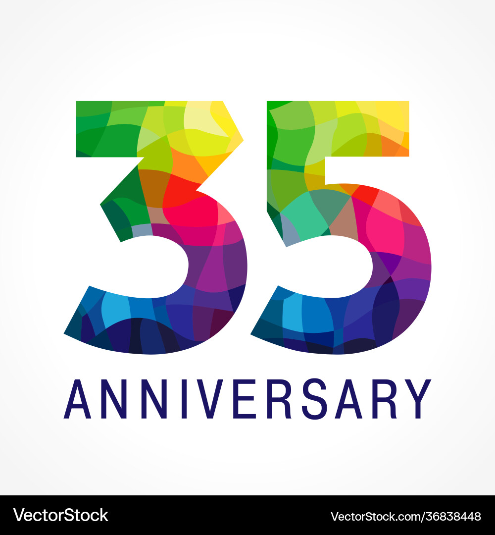 35 anniversary color logo Royalty Free Vector Image