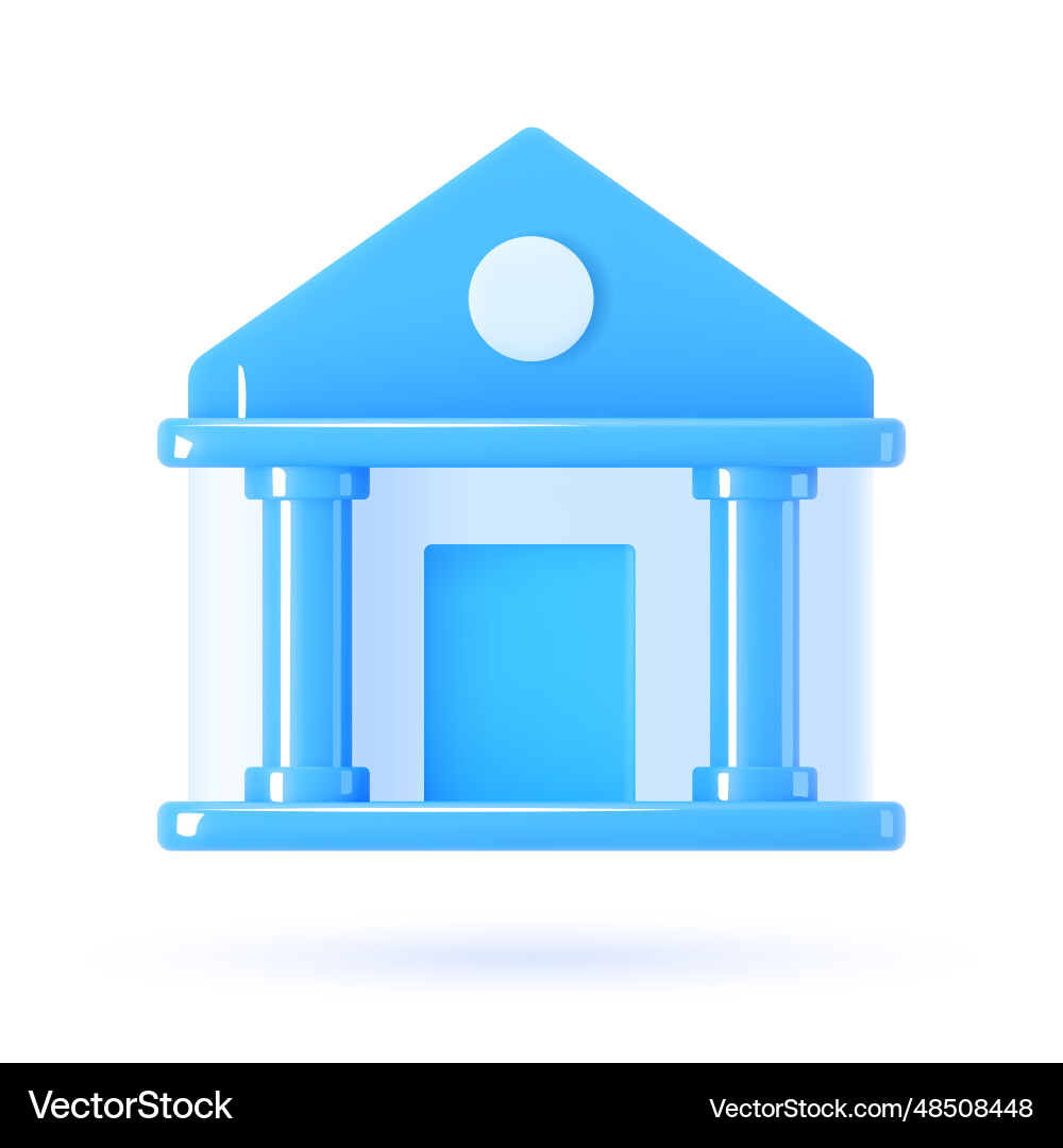 Bank 3d icon Royalty Free Vector Image - VectorStock