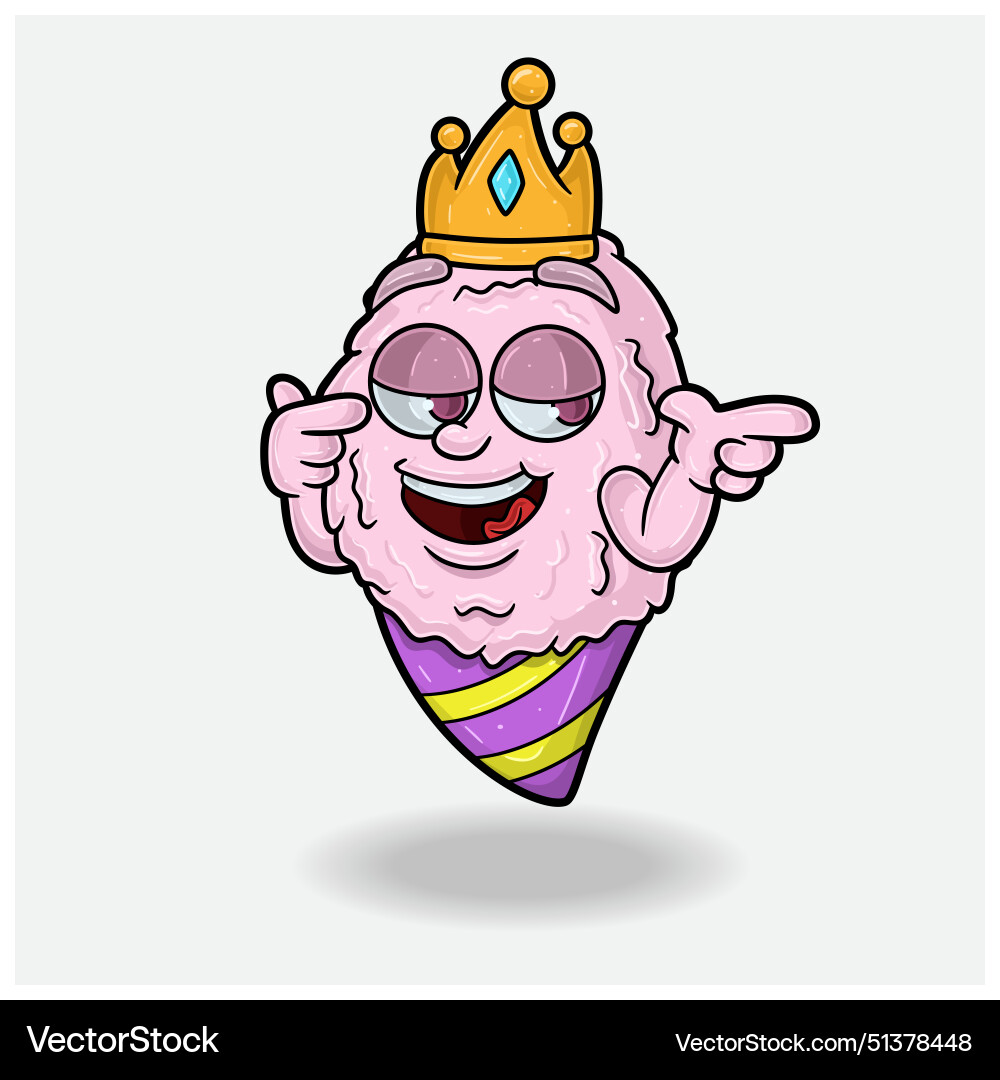 Cotton candy cartoon with smug smile expression Vector Image