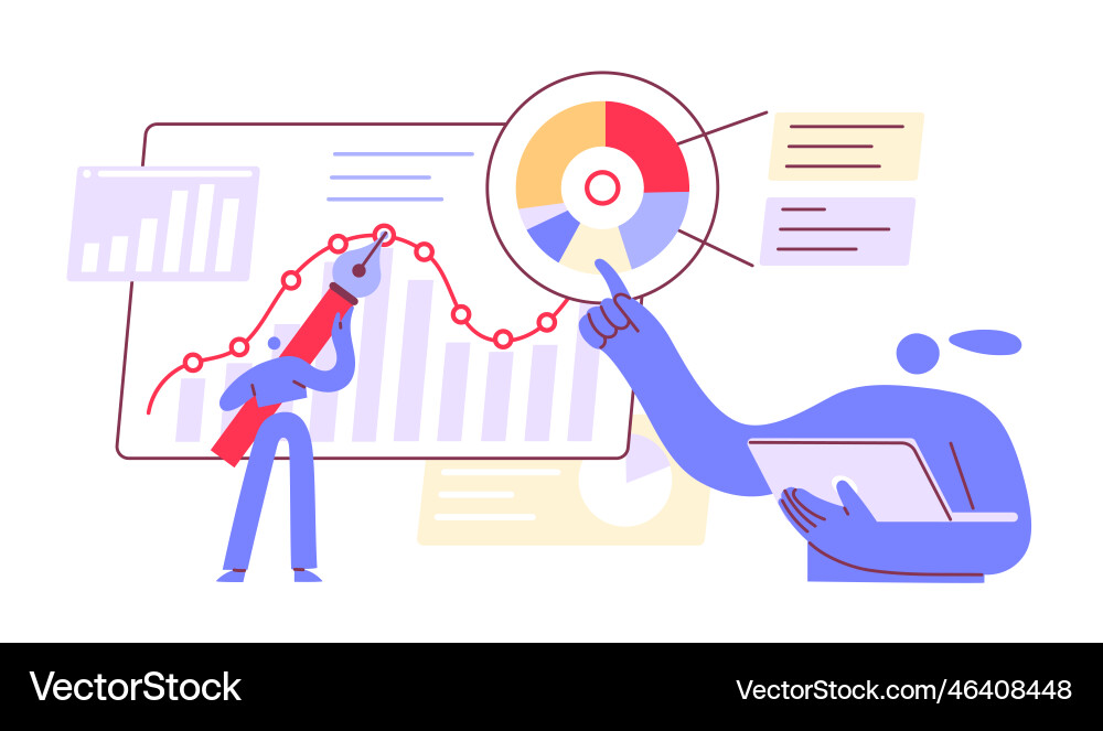Data analysis chart online marketing financial Vector Image