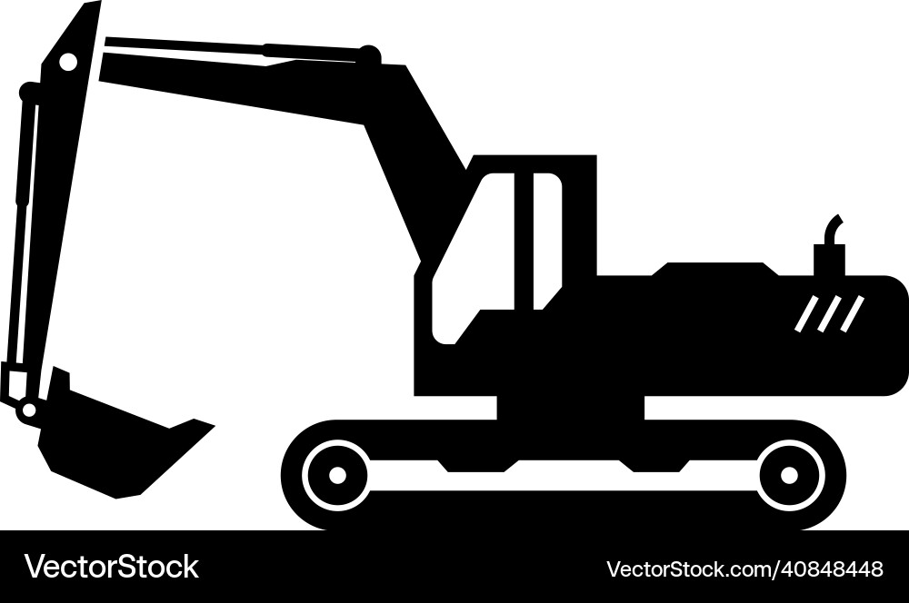 Excavator icon design template isolated Royalty Free Vector