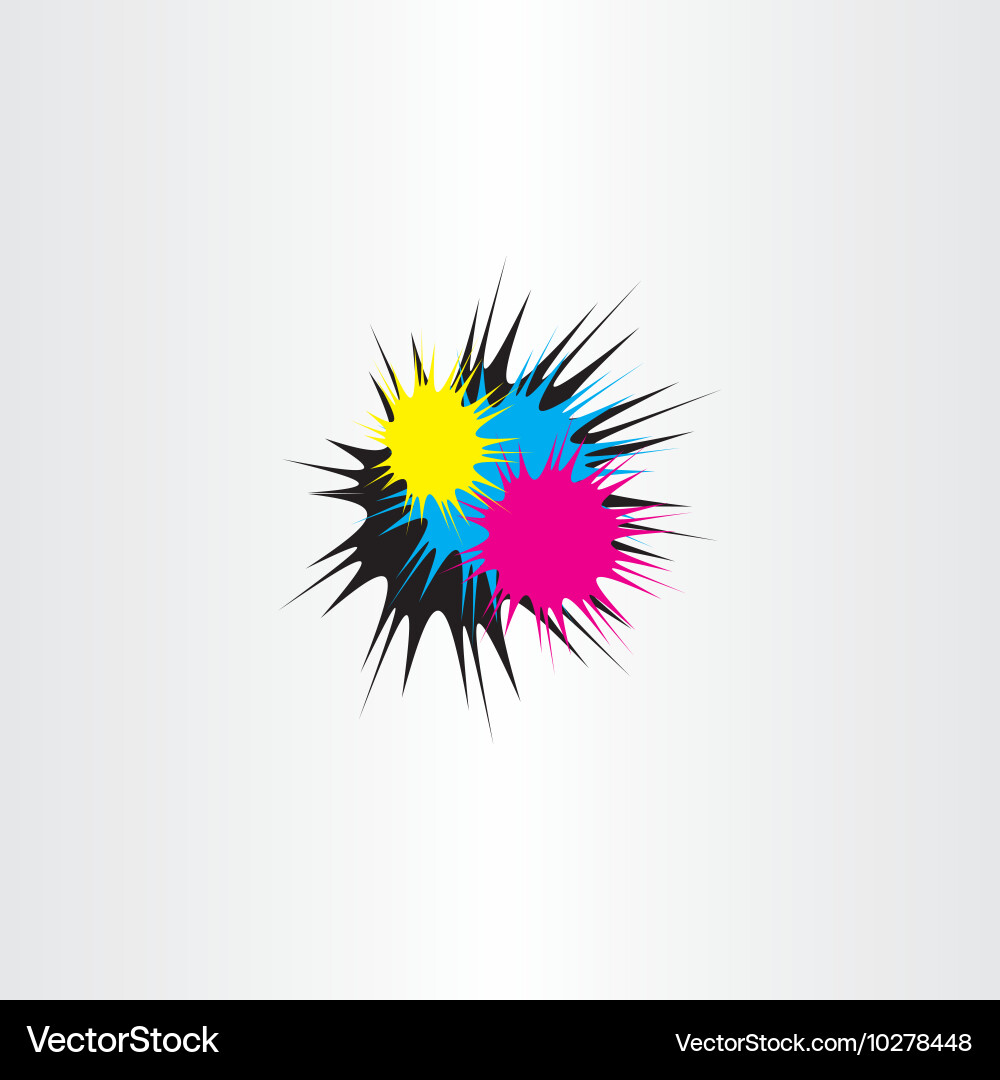 Ink splash cmyk print icon Royalty Free Vector Image