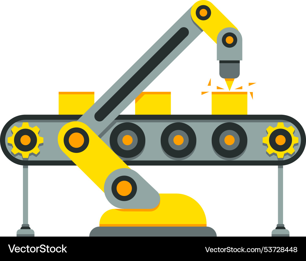Manufacture line concept production line with Vector Image