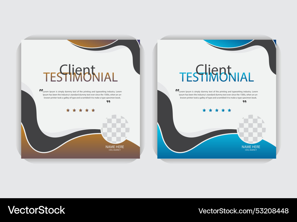 Modern abstract client testimonial template Vector Image