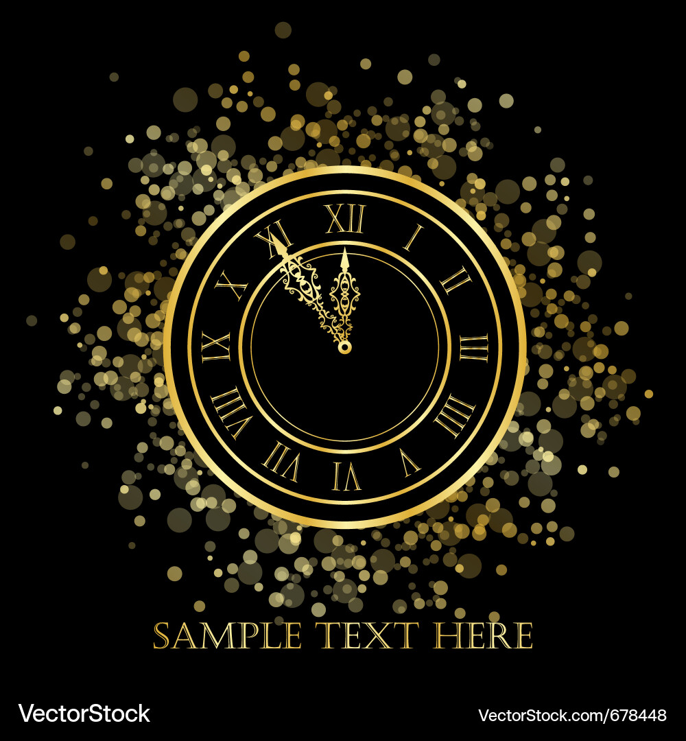 New year clock Royalty Free Vector Image - VectorStock