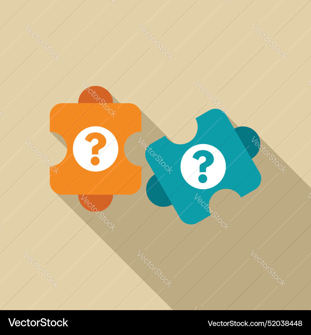 Puzzle pieces forming question mark showing Vector Image
