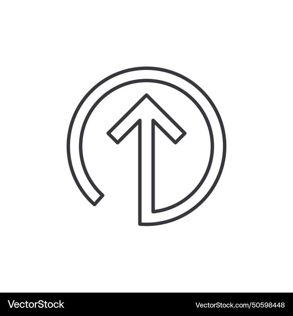 Up key icon arrow isolated on white Royalty Free Vector