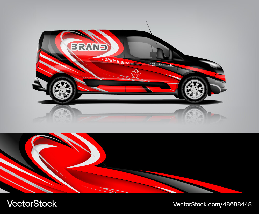Van wrap design sticker and decal Royalty Free Vector Image