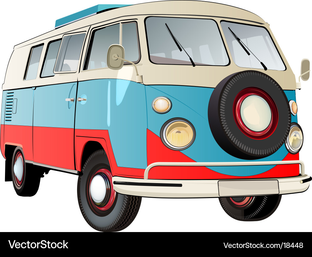 Vintage Bus Illustration Royalty Free Vector Image